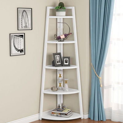 Zipcode Design Tisha 63 H x 26.5 W Corner Five Tier Ladder Bookcase Reviews Wayfair
